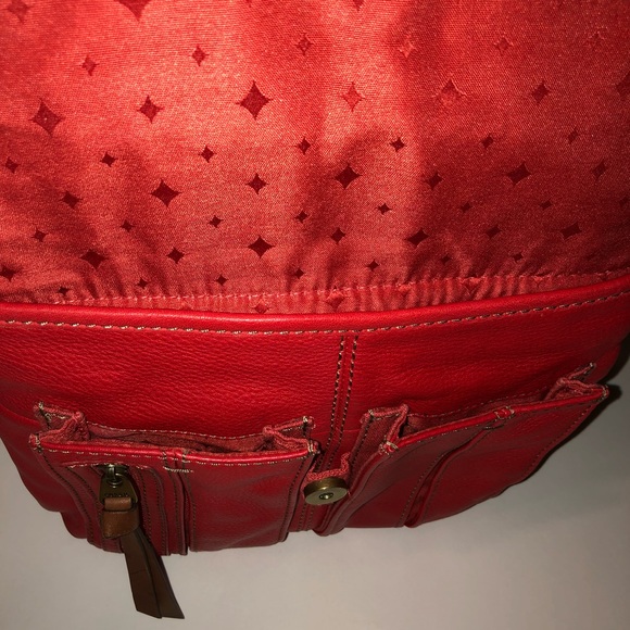 Fossil | Bags | Fossil Cherry Red Leather Crossbody | Poshmark